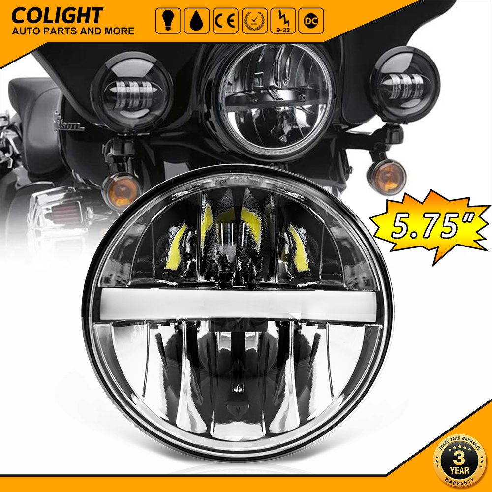 5.75 "Inch H4 Led Moto Headlight For Harley Softail Slim Fat Boy 5 ...