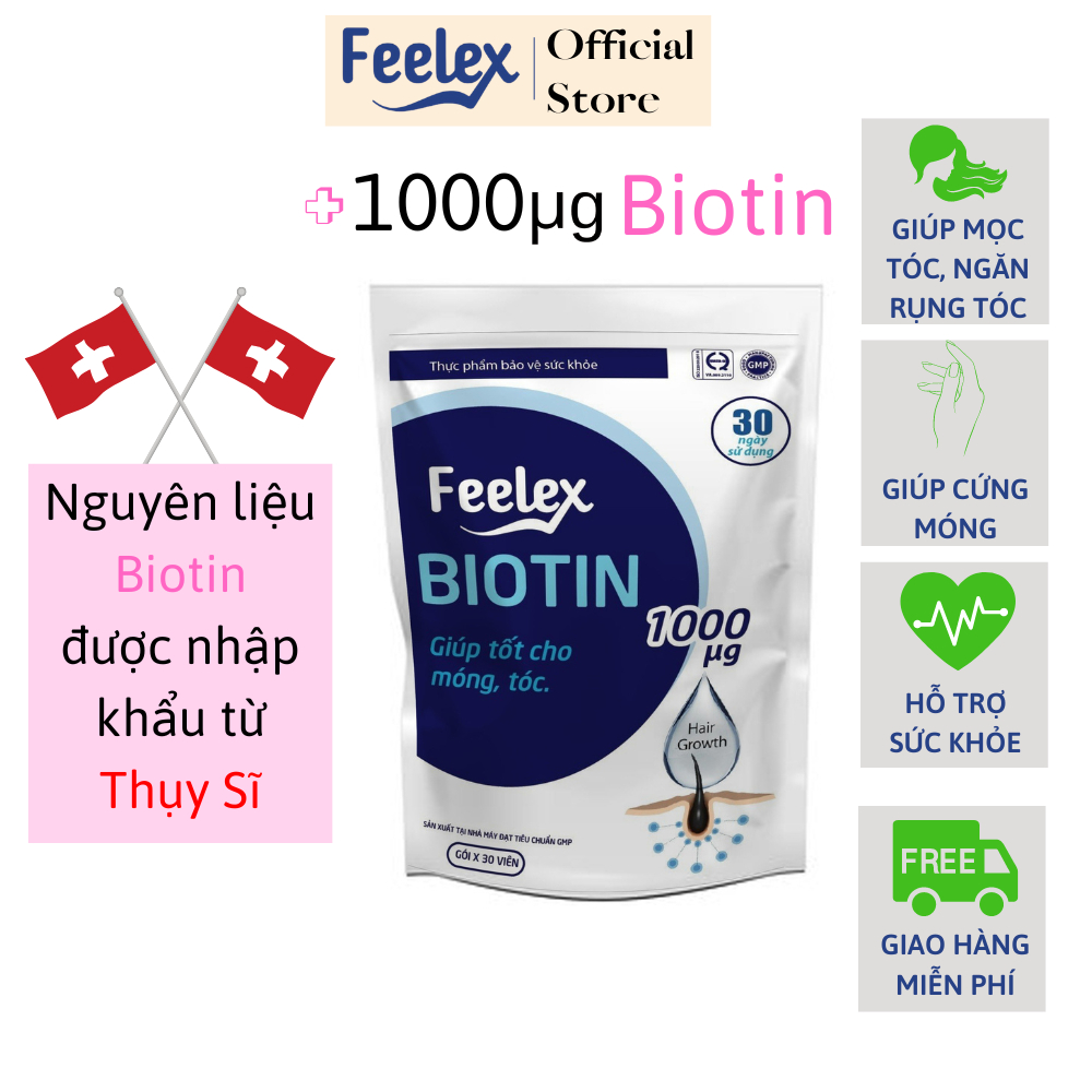 Feelex Biotin oral tablet prevents hair Loss, supports Biotin hair ...