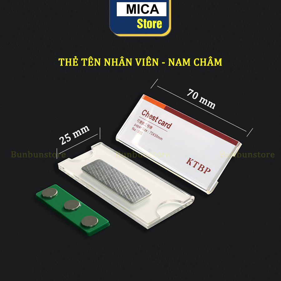 Magnetic Mica nameplate, Mica chest name tag, Employee name tag ...