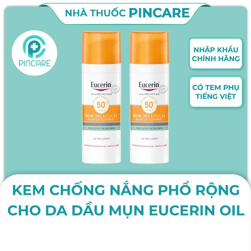 Eucerin Oil Control Dry Touch Sunscreen SPF 50+ For Oily Acne Skin 50ml ...