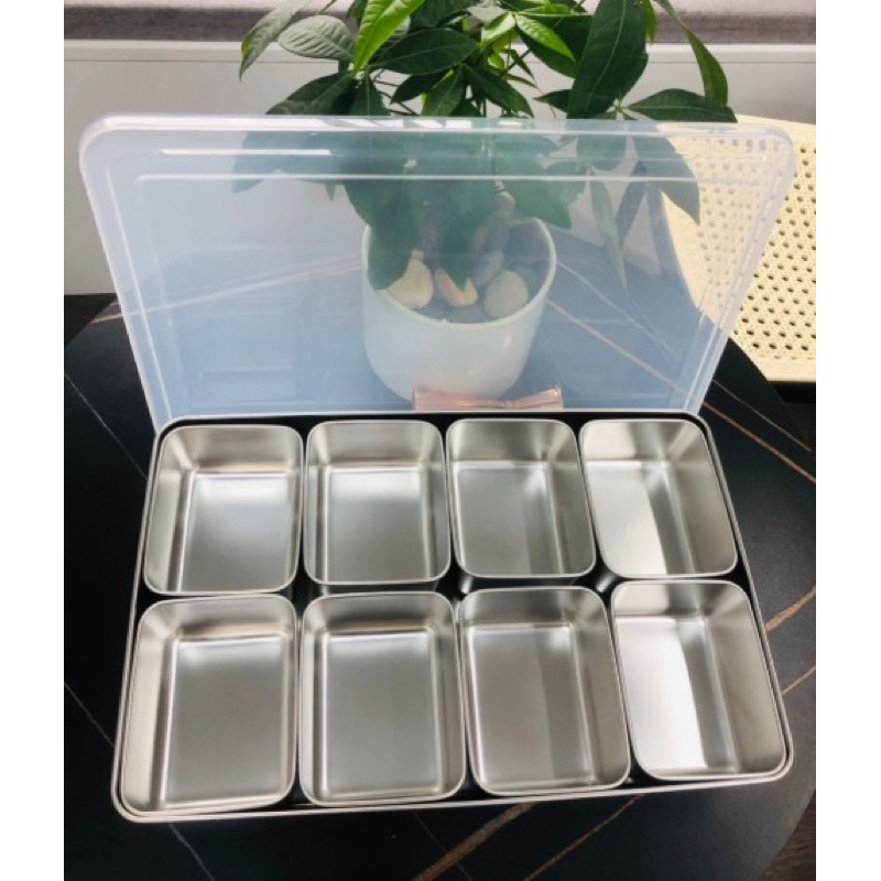 304 Stainless Steel Tray Set For Topping - Spices 6 And 8 Compartments ...