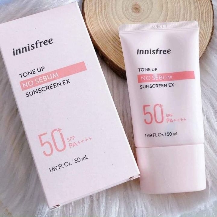 Innisfree Tone Up No Sebum Sunscreen Ex Pink Spf50+ Pa++++ 50ml New Model Natural Tone | Shopee ...