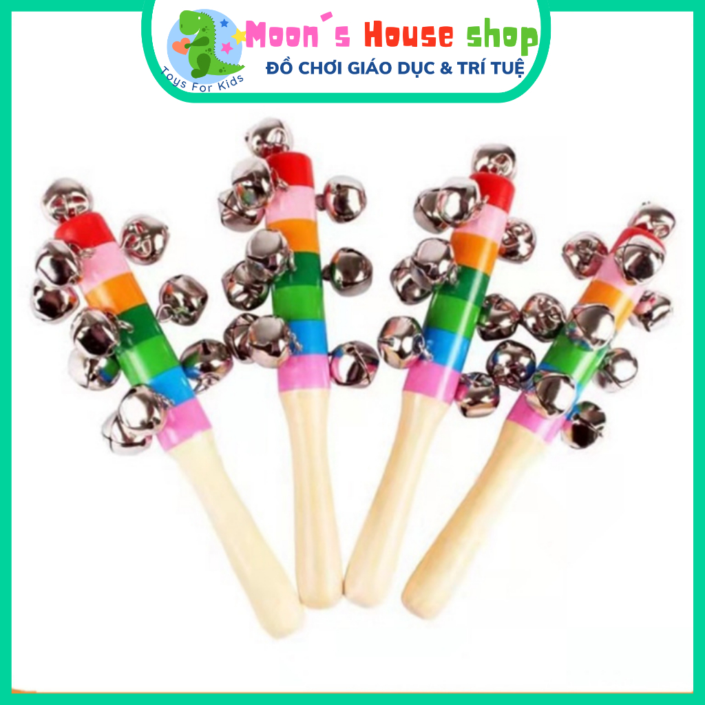 Wooden Dice For Babies With 7 Colors Rainbow Iron Bell - Wooden Dice ...