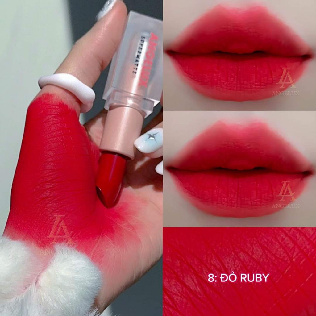 Angelux 2023 NEW WAX LIPSTICK, hottrend matte velvet (08- RUBY RED ...