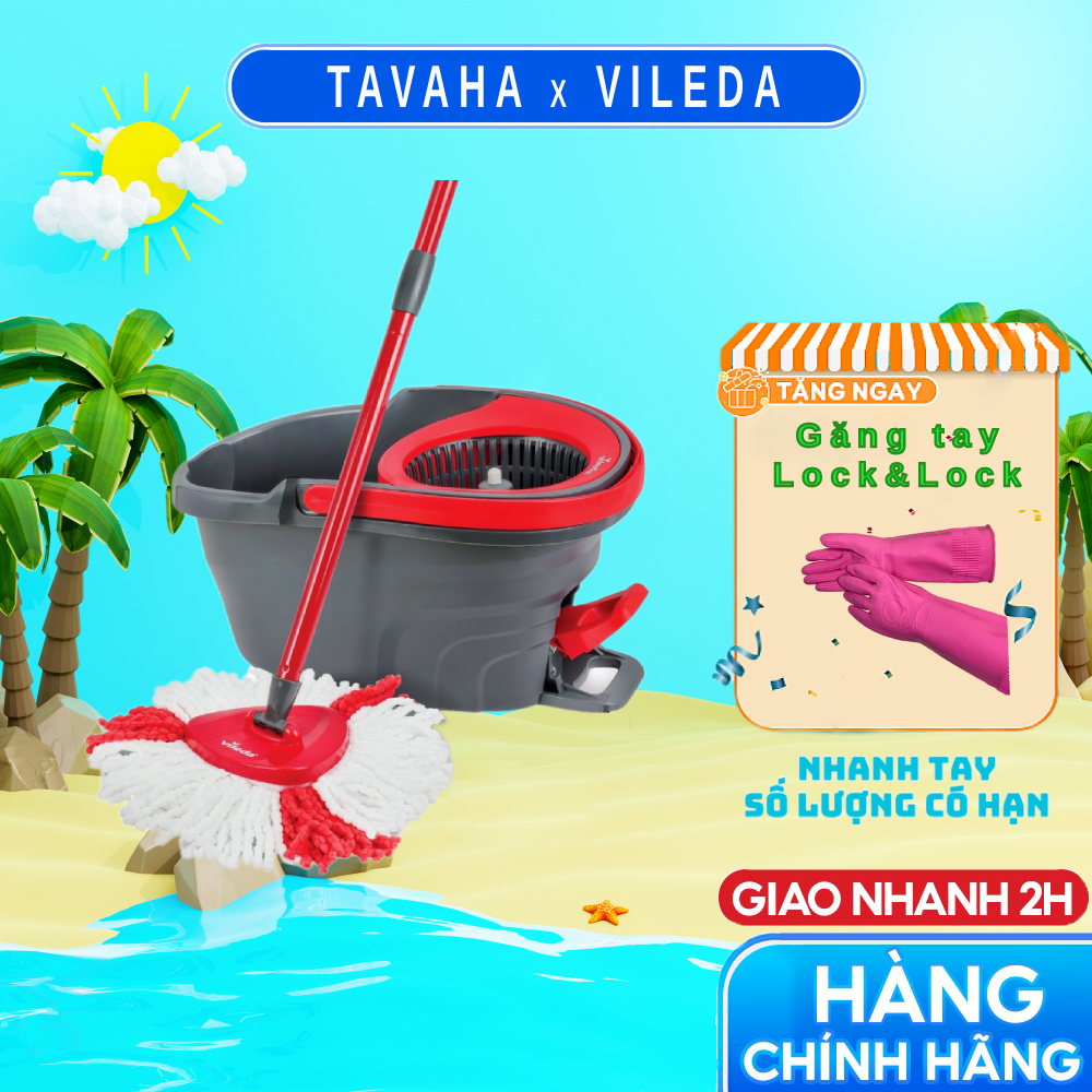 Vileda Turbo Easy smart self-wringing mop with triangular mop head ...