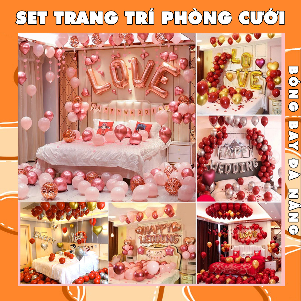 Happy Wedding Wedding room decoration Set with 100 rose petals DA NANG ...