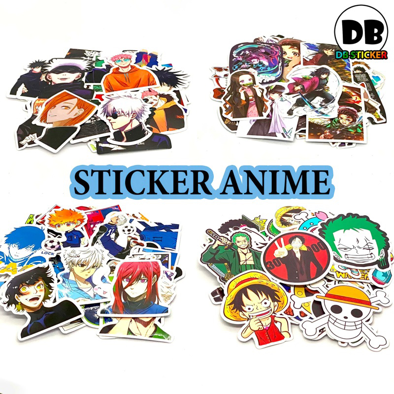 Decorative, waterproof stickers of Anime Blue Lock, One Piece, Kimetsu ...