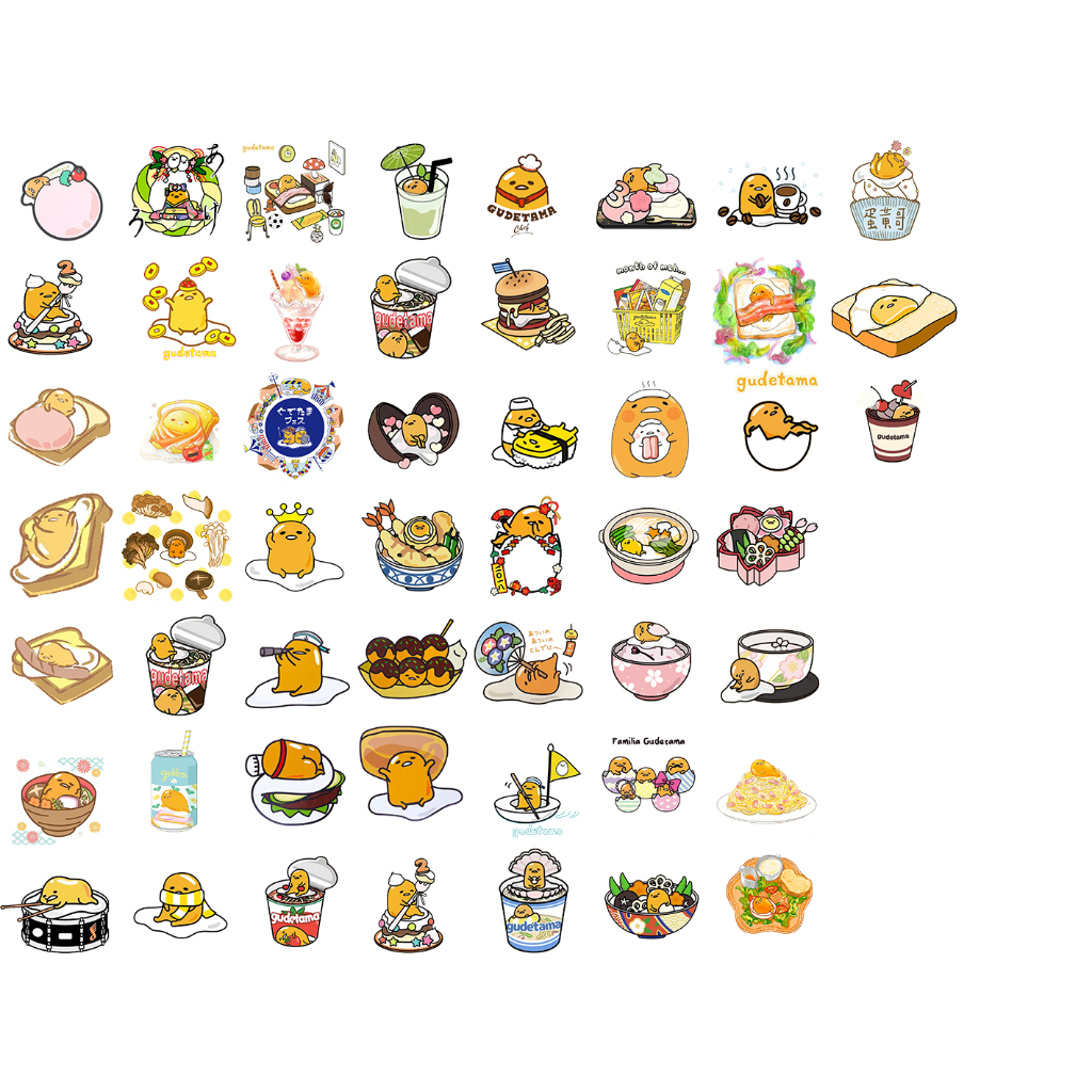 Lazy egg Sticker Set S50I17 Set gudetama PVC Sticker Set for car ...