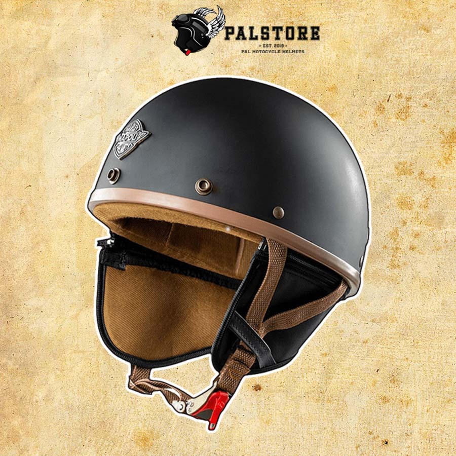 Napoli half-head helmet - Matte Black - | Shopee Malaysia