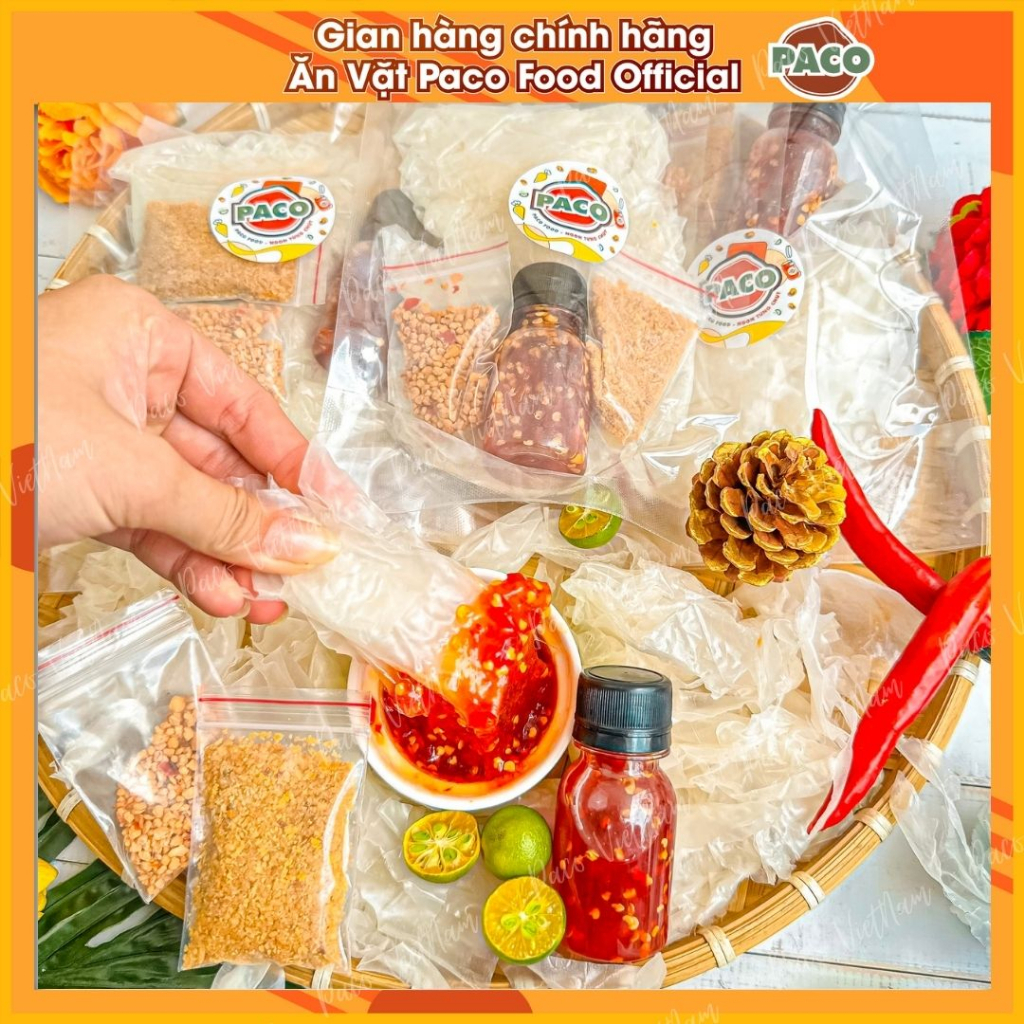 Set of dew-dried rice paper edges with honey-Braised chili and pureed ...