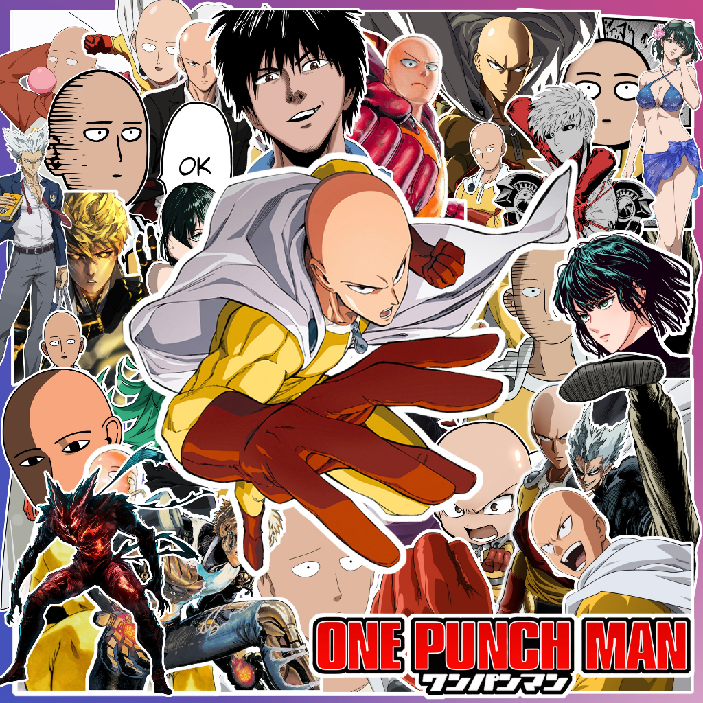 [Set of 50] One Punch Man anime stickers, Saitama stickers, phone ...