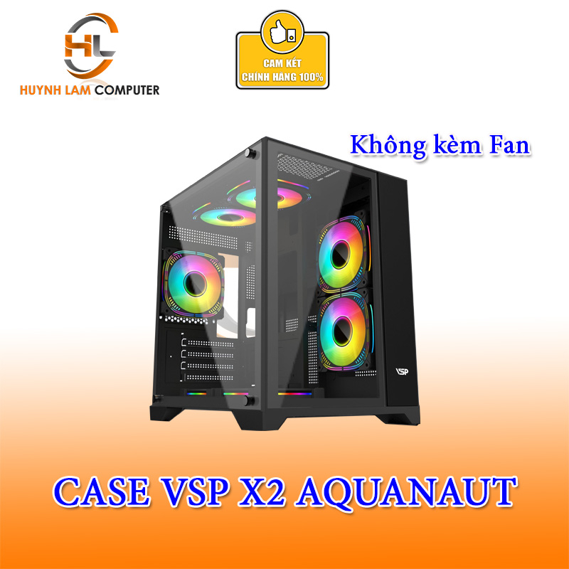 Case VSP X2 Aquanaut (Black] 2-Sided Tempered Glass Fan (M-ATX,I-ATX ...