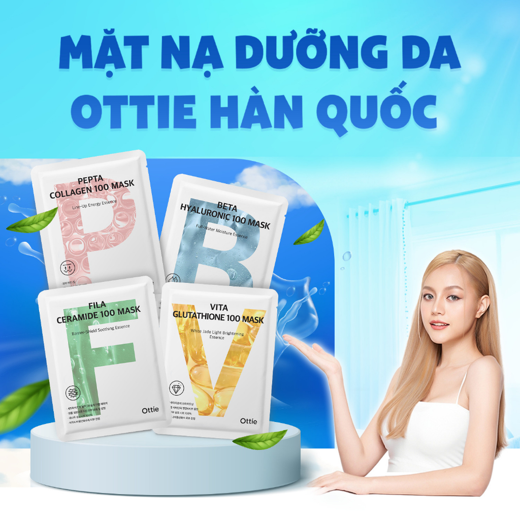 Ottie Korean Skin Mask, White Moisturizing Soft Moisturizing Mask For ...