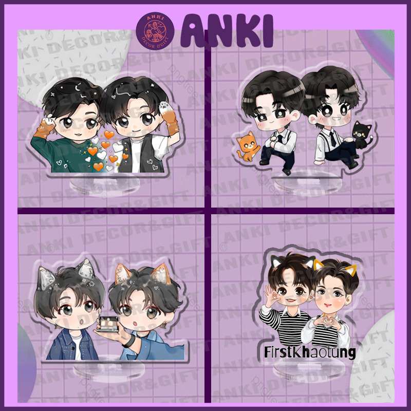 Firstkhaotung cute chibi mini standee, transparent mica standee (3cm ...