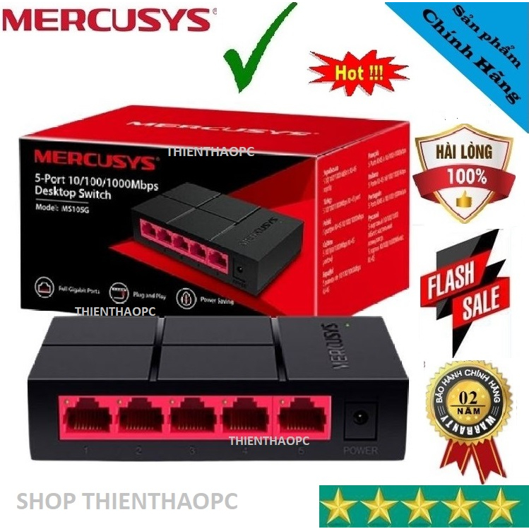 Mercusys MS105G 10/100/1000Mbps 5-Port Gigabit Network Switch Genuine ...