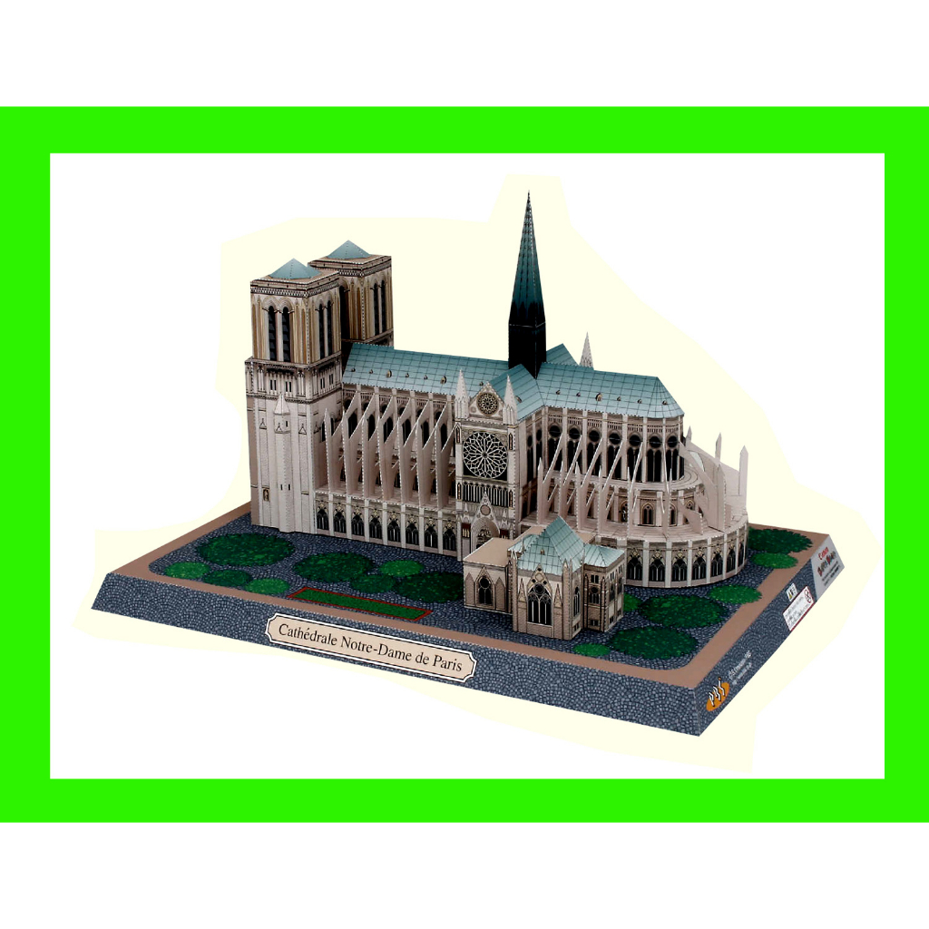 French architecture 3D paper model kit - Notre Dame Cathedral of Paris ...