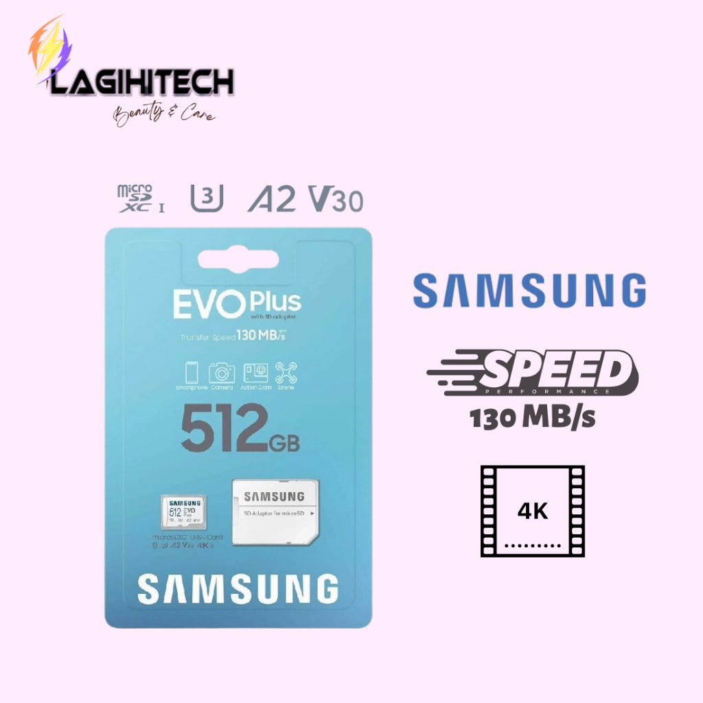 Samsung Evo Plus microSDXC memory card model 2021 U3 512GB - Genuine ...