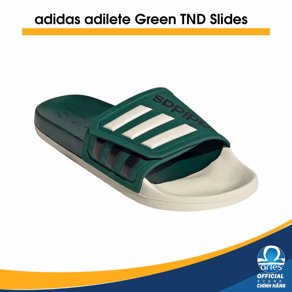 [Auth]Genuine Adidas Adilette Tnd Logo Green men's sandals with glued ...