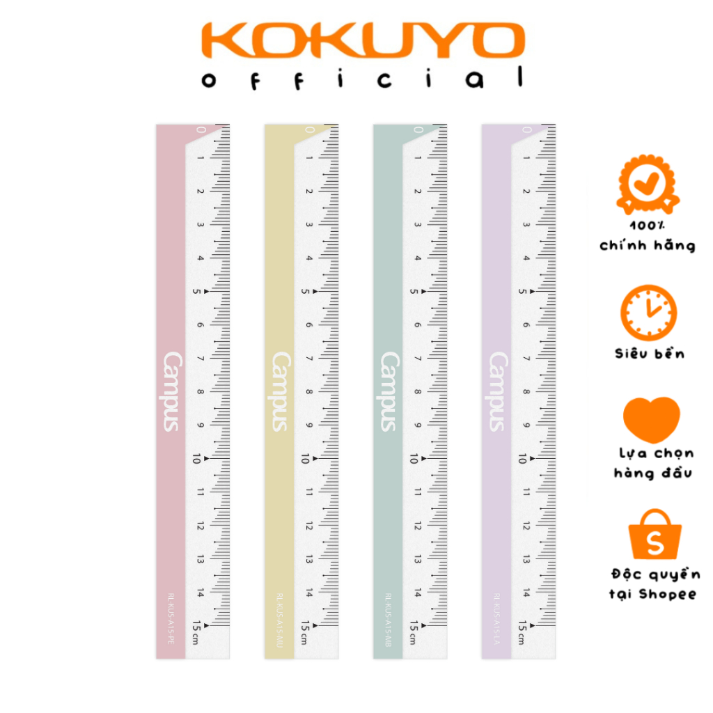 KUSUMI Series Acrylic Matte Plastic Ruler 15cm Limited Scratches ...