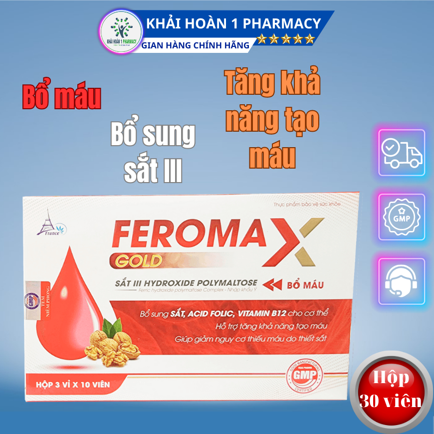 Feromax GOLD BLOOD SUPPLEMENT tablets help supplement iron, Folic Acid ...