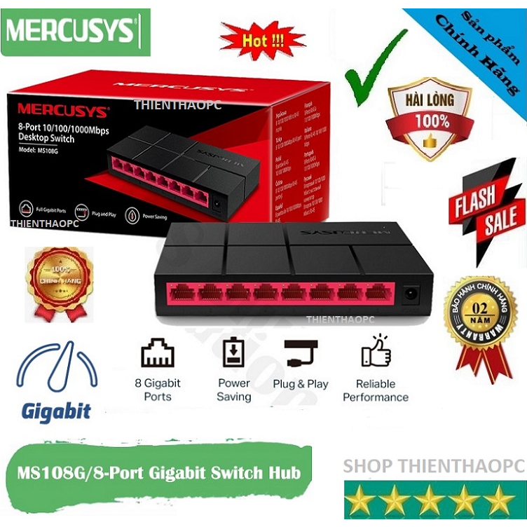 Mercusys MS108G 10/100/1000Mbps 8-Port Gigabit Network Switch, brand new, genuine BH24T | Shopee ...