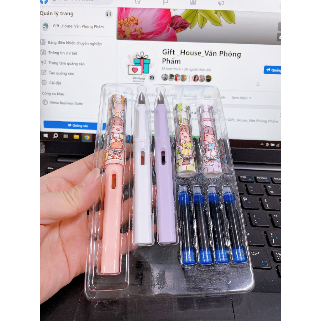 Set of 2 Ink Pens with 4 Replacement Ink Tanks - Odd Ink Tanks (Purple ...