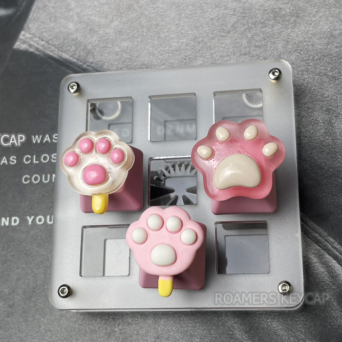 Cute Pink Cat Paw Keycap Holding Mechanical Keyboard | Shopee Malaysia