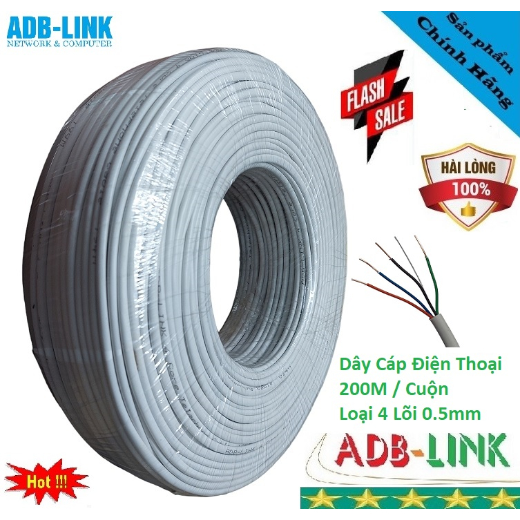 Adb 4-core telephone cable type 200M / Roll (White) | Shopee Malaysia