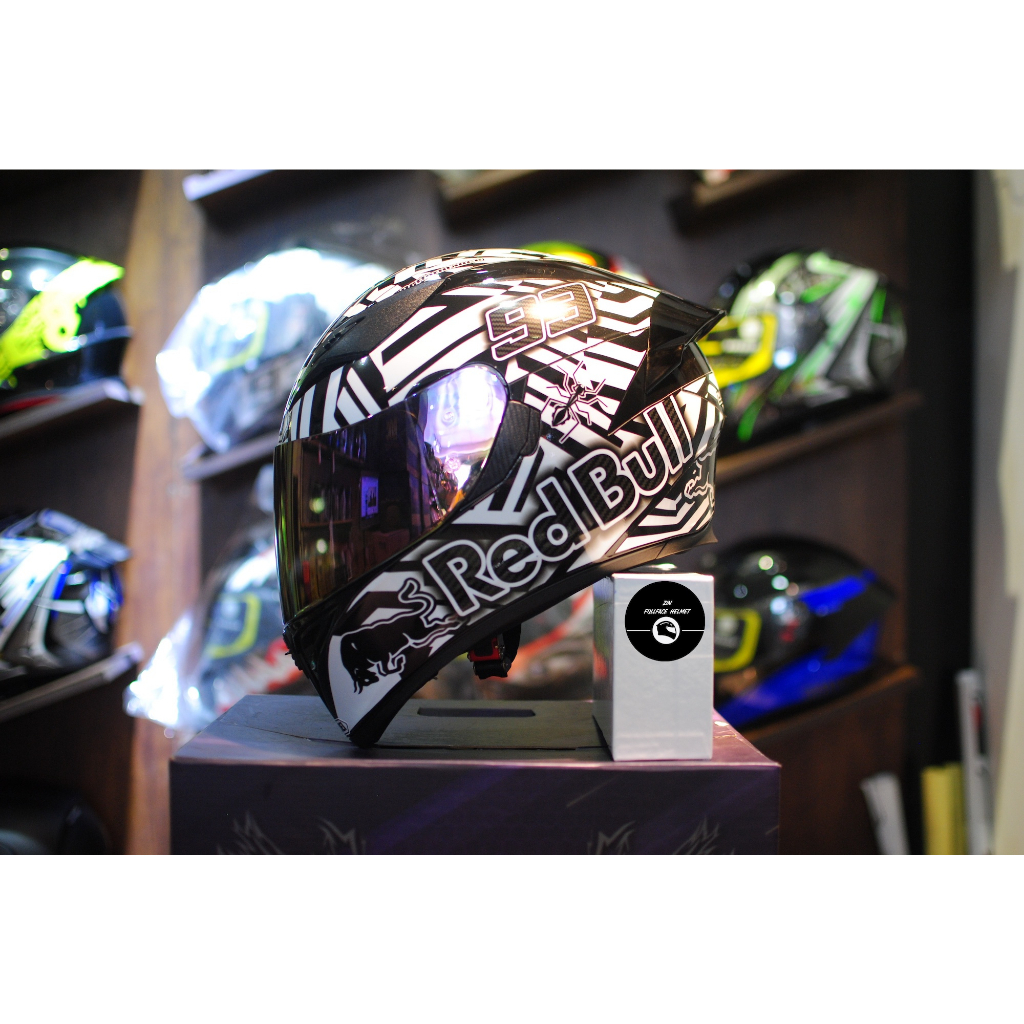 Fullface Royal M138 Shoei Redbull X-14 helmet black and white | Shopee ...