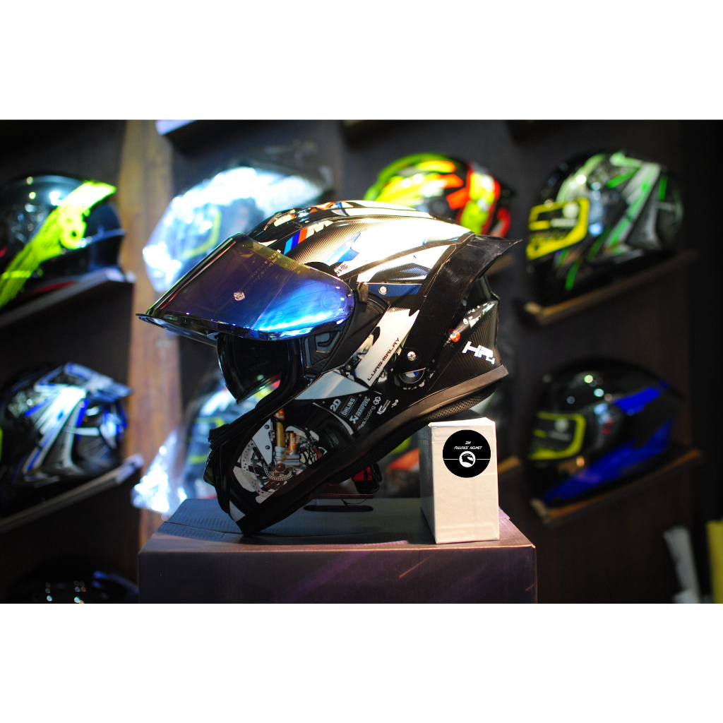 Roc 08 Fullface helmet (genuine) BMW silver and white + pista spoiler ...