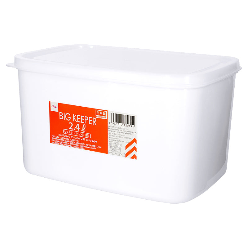Daiso Plastic Food Container Deep Type 2.4L 20.0cm x 13.6cm x 11.2cm ...