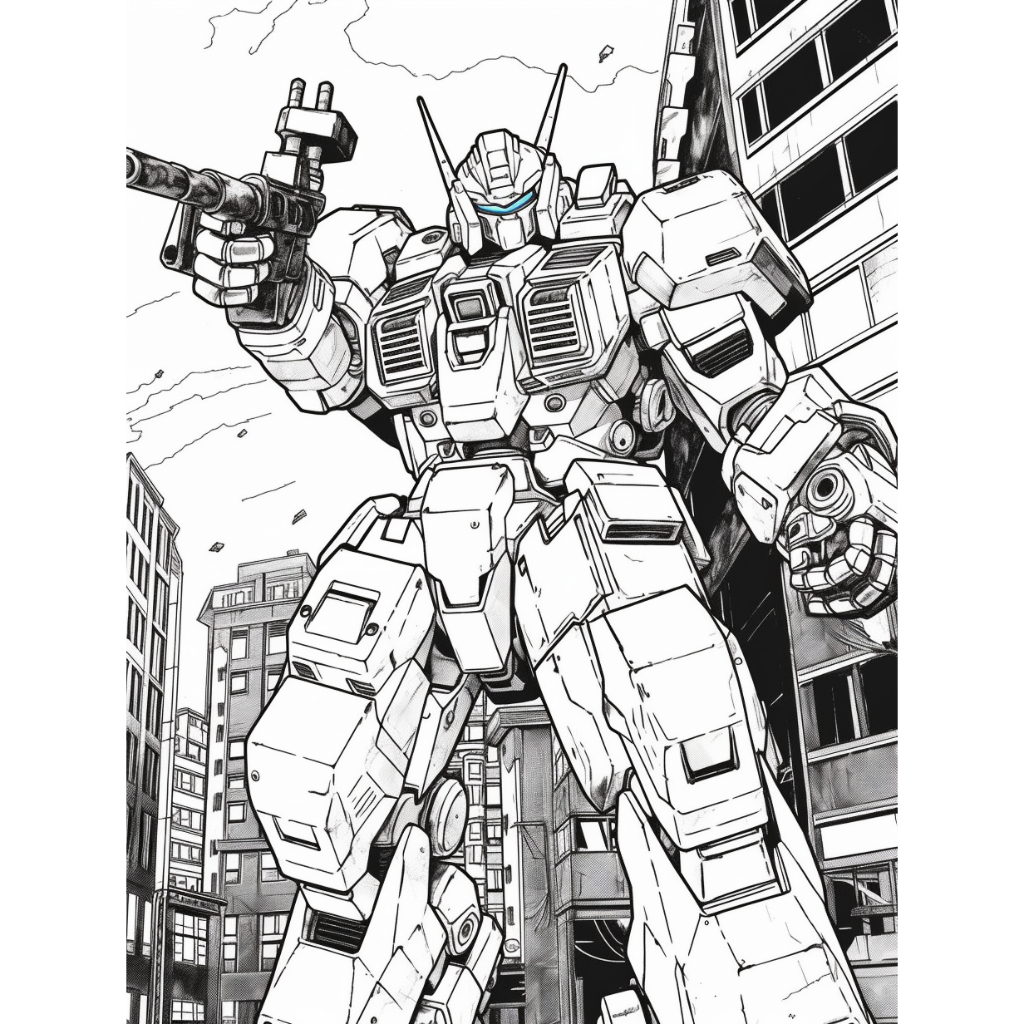 Set of 33 Gundam robot coloring pages, Gundam superhero coloring pages ...