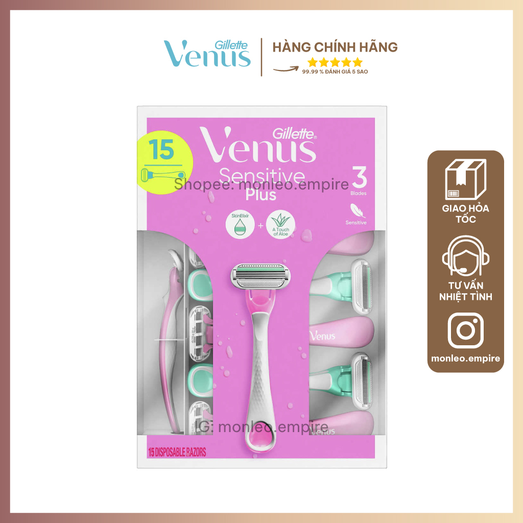 Gillette Venus Sensitive Plus razor with aloe vera lubricating groove ...