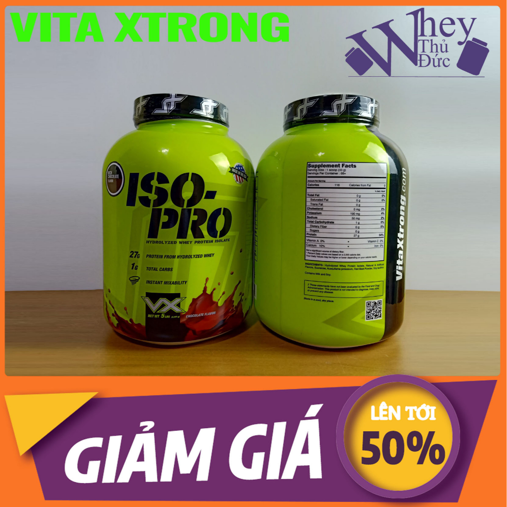 Whey Iso Pro VitaXtrong Iso Pro 5lbs 2.4KG Chocolate flavor - 100% ...