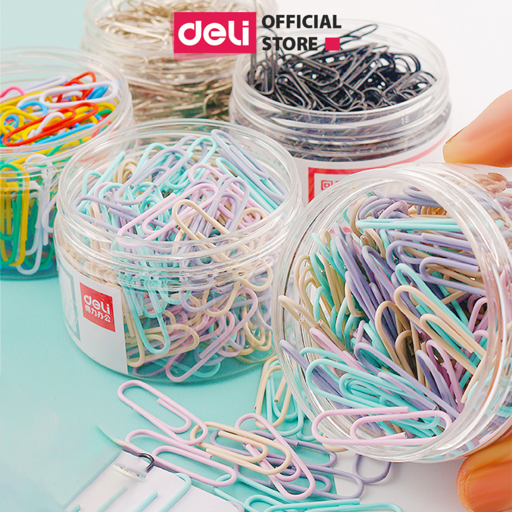 Box of 100 160 200 convenient multi-purpose pastel color paper clips ...