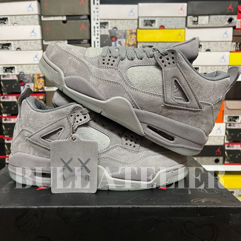 Air Jd4 Retro x Kaws 'Cool gray' Shoes | High quality | Shopee Malaysia