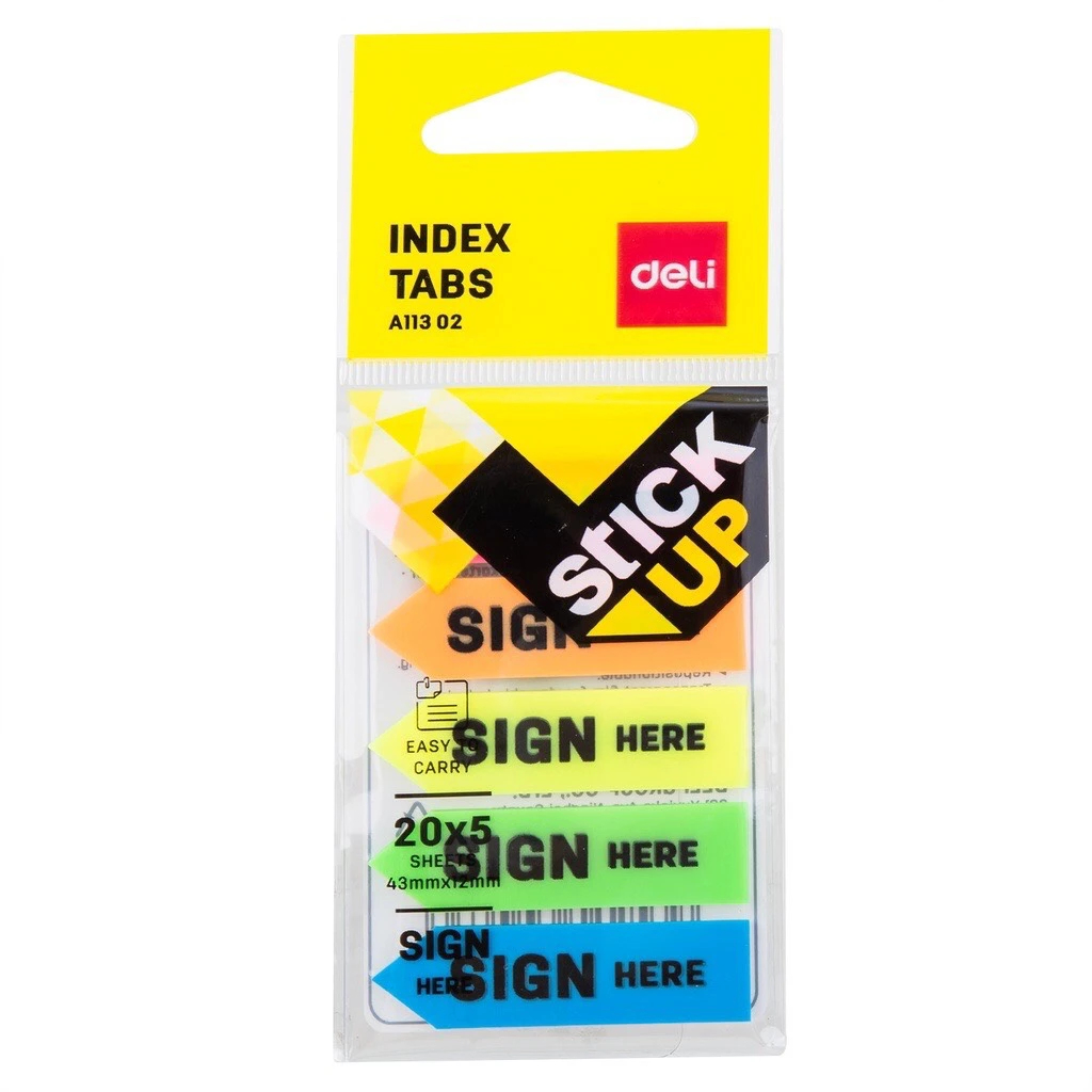 Genuine Note Sign Here DELI A11302 - Note Sign Here DELI (pack of 100 ...