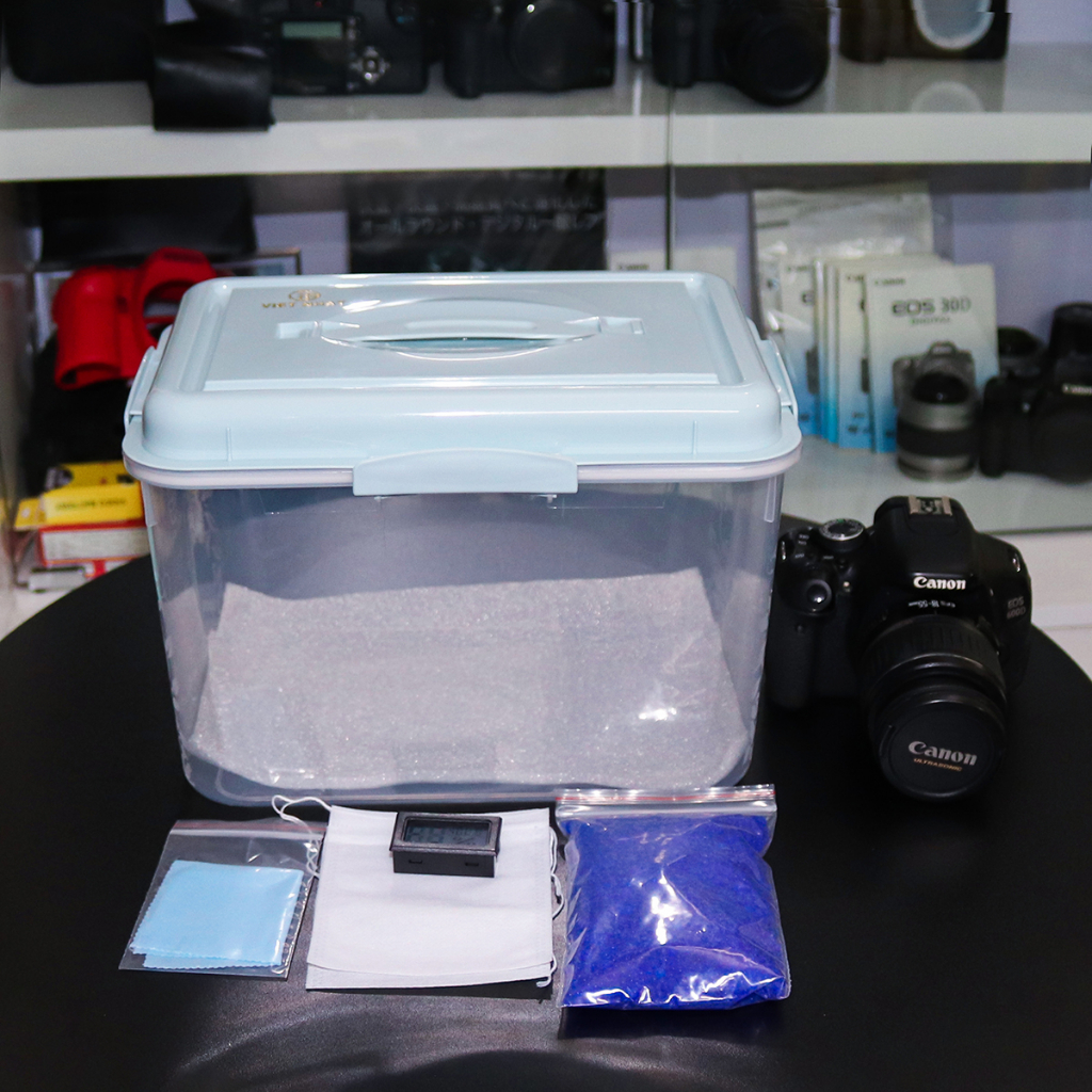 Moisture-proof Box for Camera 10L + Desiccant Granules + Hygrometer ...