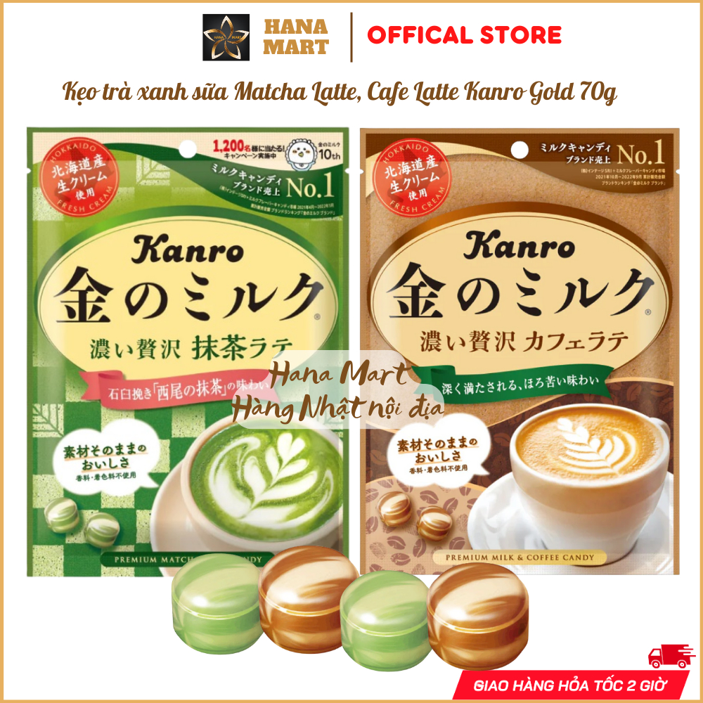 Milk Green Tea Candy, Kanro Gold Matcha Latte Milk Coffee, Latte Coffee 70g In Japan | Shopee ...