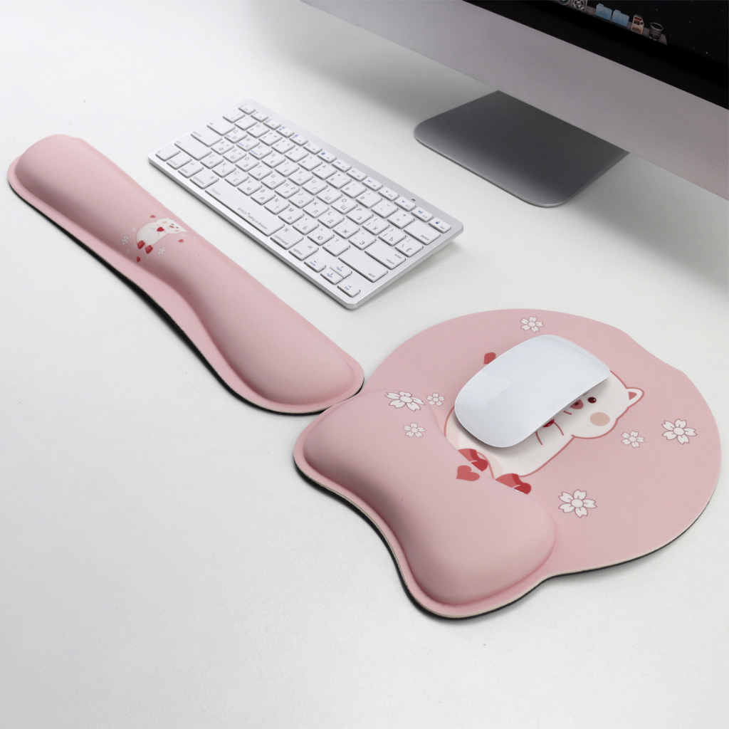 Mouse-padded keyboard Armrest With Hand-Pad Ergonomic Anti-Fatigue Soft ...