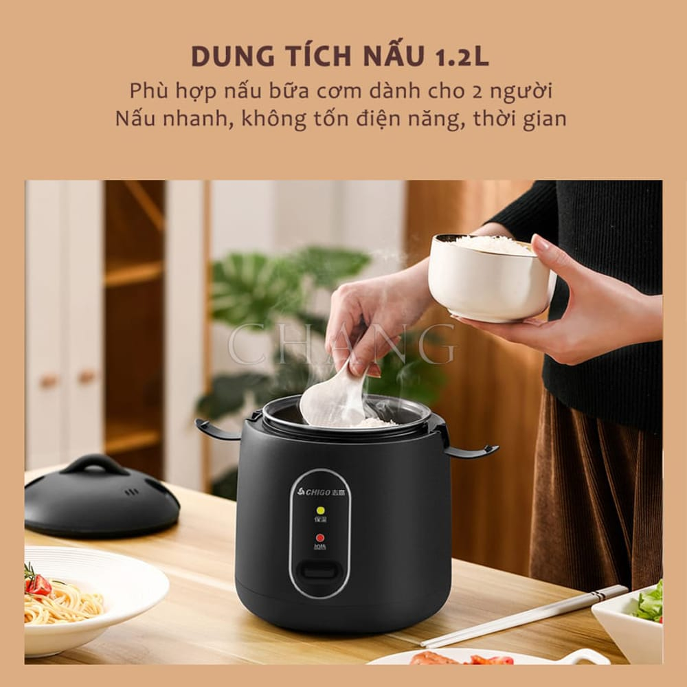Chigo Non-Stick Mini Rice Cooker Cooked Multi-Purpose Porridge Soup 1 ...