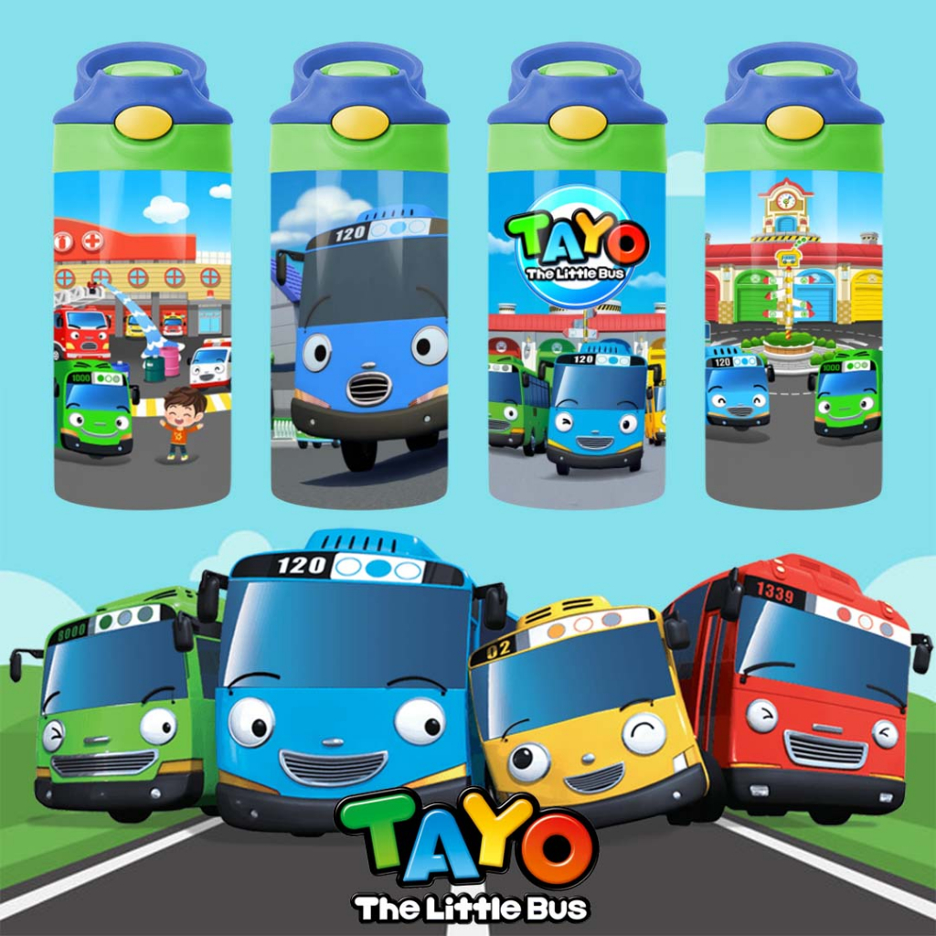 The Little Bus Baby Water Bottle With Tayo The Little Bus Shape Straw ...