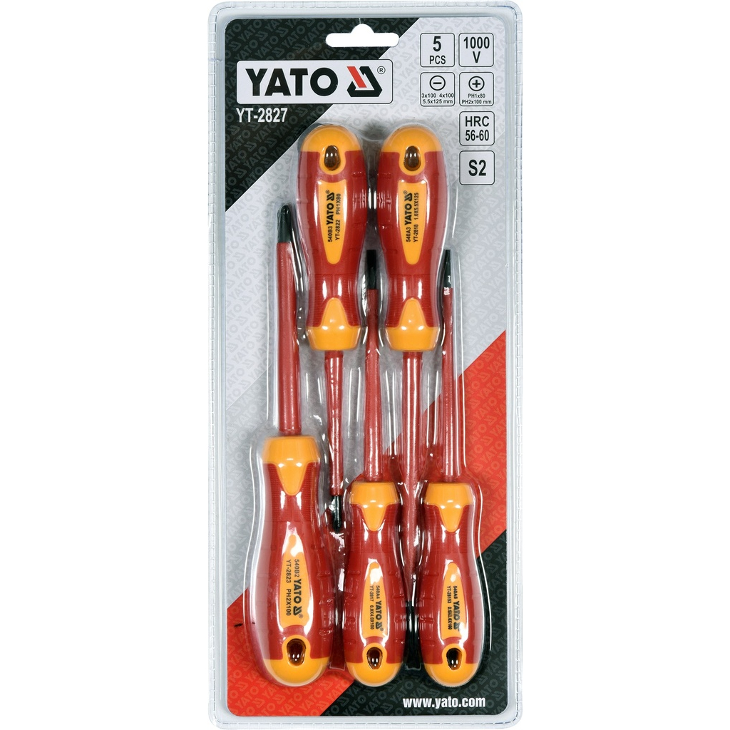 Yato YT-2827 5-piece insulated screwdriver set (-) (+) | Shopee Malaysia