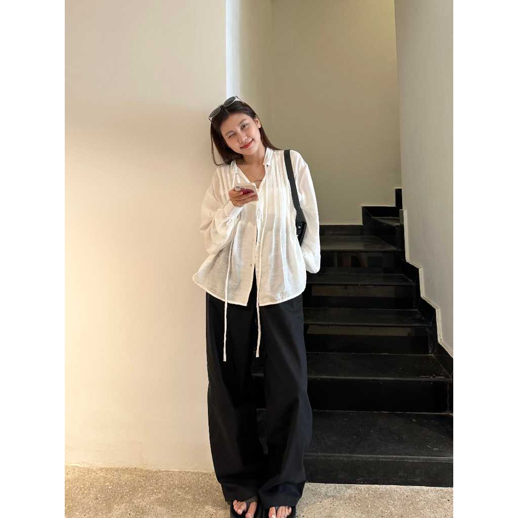 White linen Shirt - Hany Shirt | Shopee Malaysia
