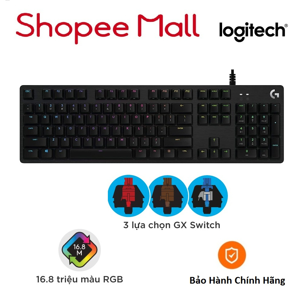 Logitech G512 GX RGB mechanical gaming keyboard - 3 types of GX Switch ...