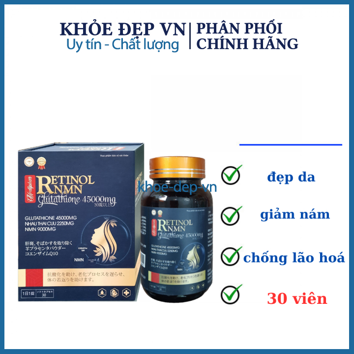 Retinol NMN Glutathione 45000mg beautifies skin, anti-aging, reduces ...