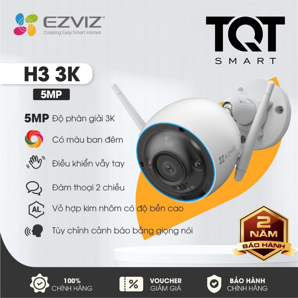 H3 5MP WiFi IP Camera - SMART Outdoor Camera - Night Color - 2-Way Talk ...
