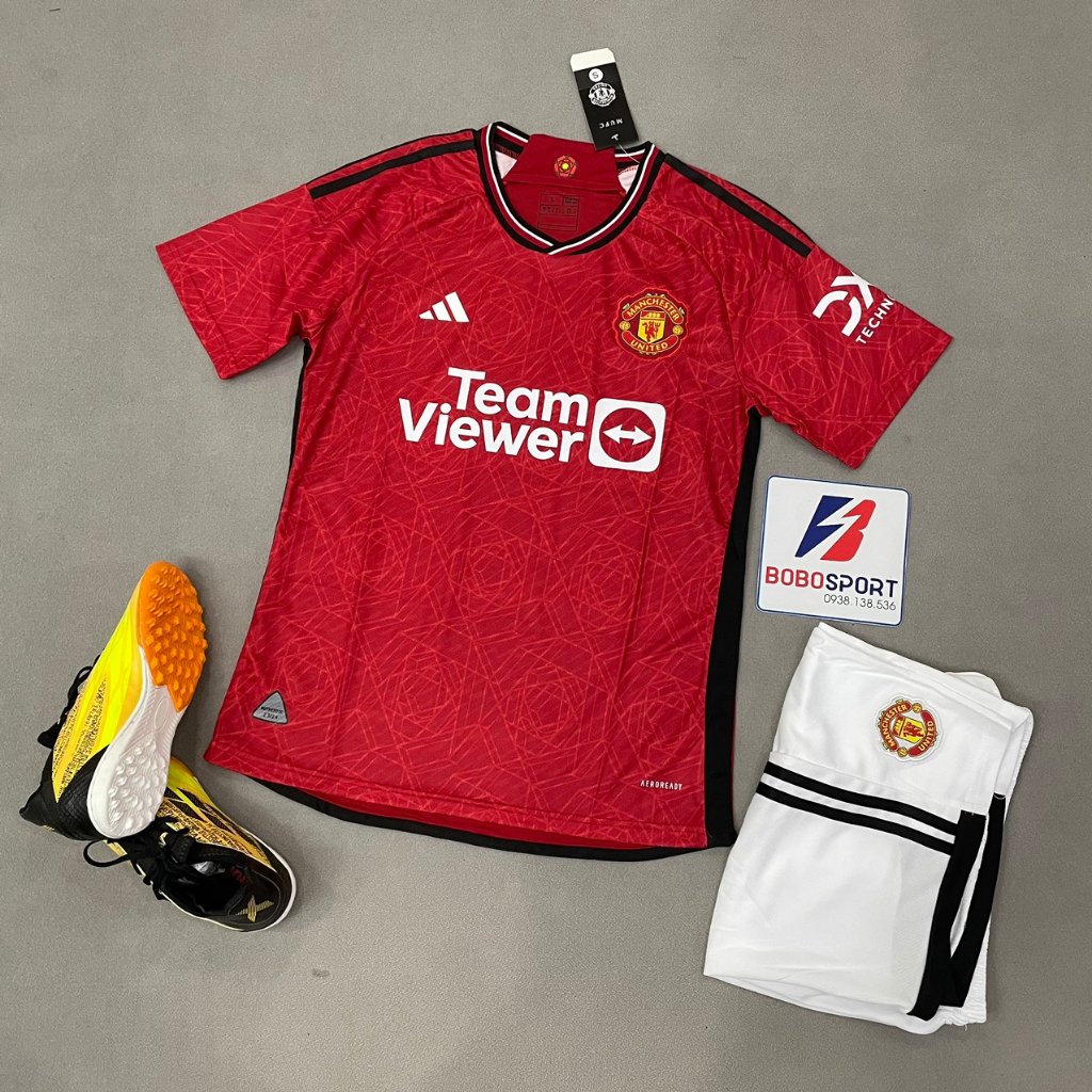 Official red MU football kit 2024 FEX high quality sesame European ...