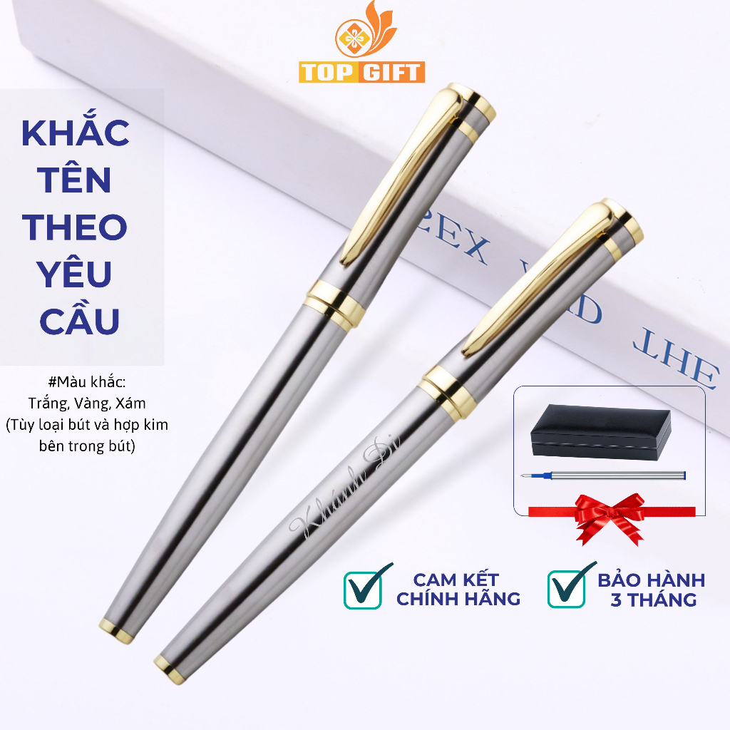 Signature pen engraved with Alan's name in silver and gold border ...