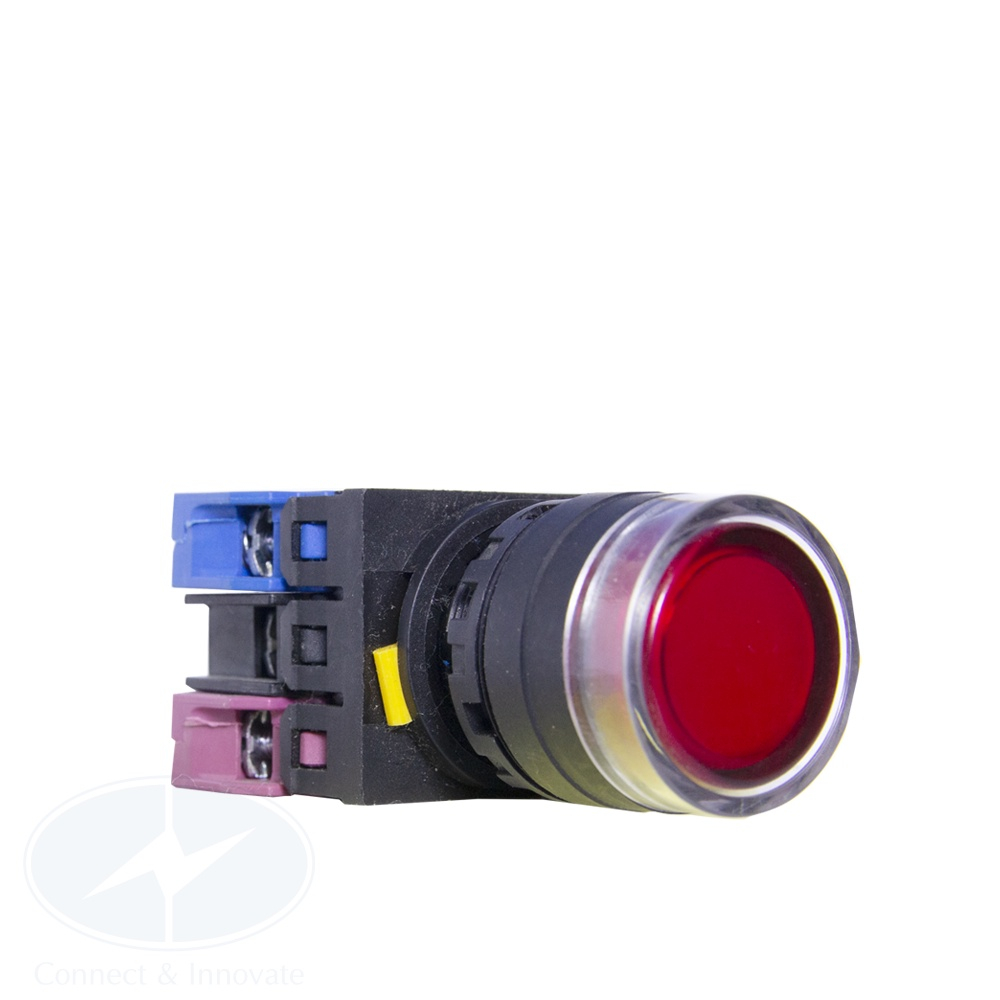 Ideac push button with light, flat type, push release YW1L non-22mm ...